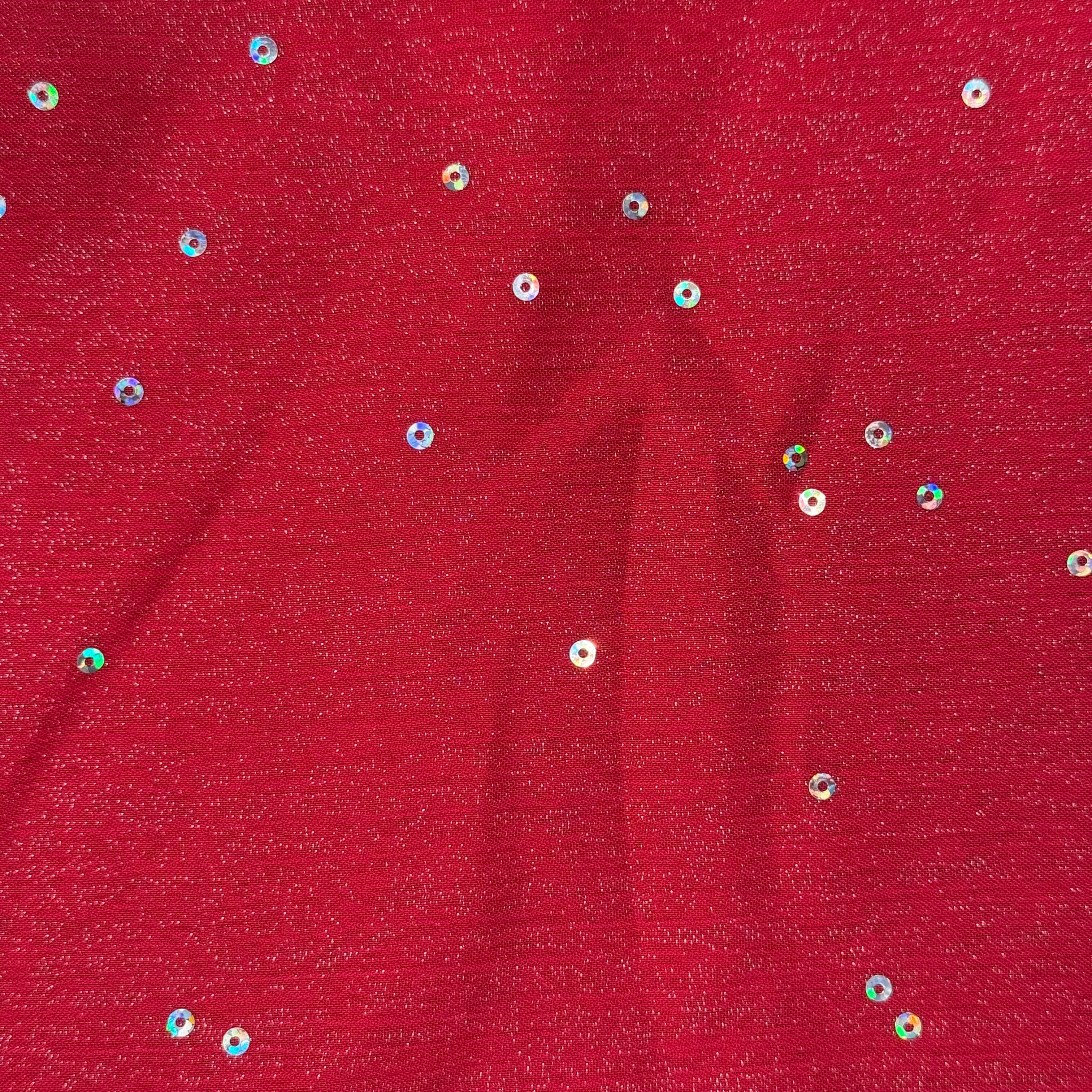 Sheer Red Sparkle Sequin Rib Texture Poly Chiffon: 4 yds – Paper City ...